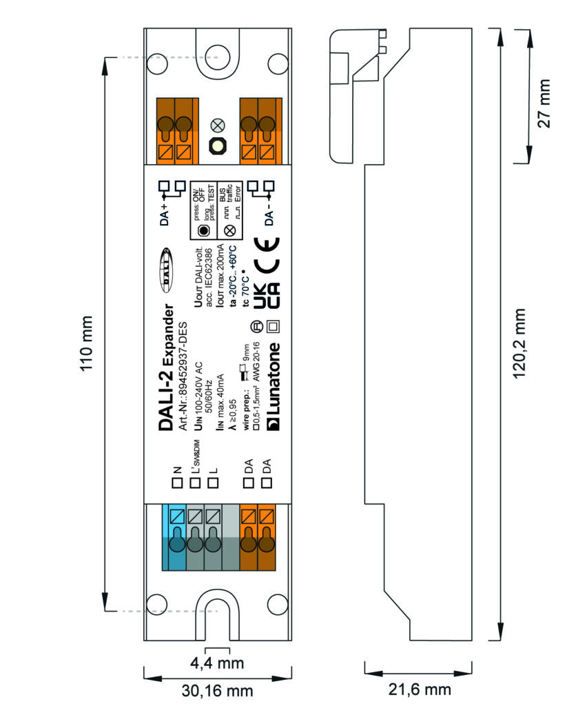 DALI-2 Expander med ledningsaflastning | Jumitech