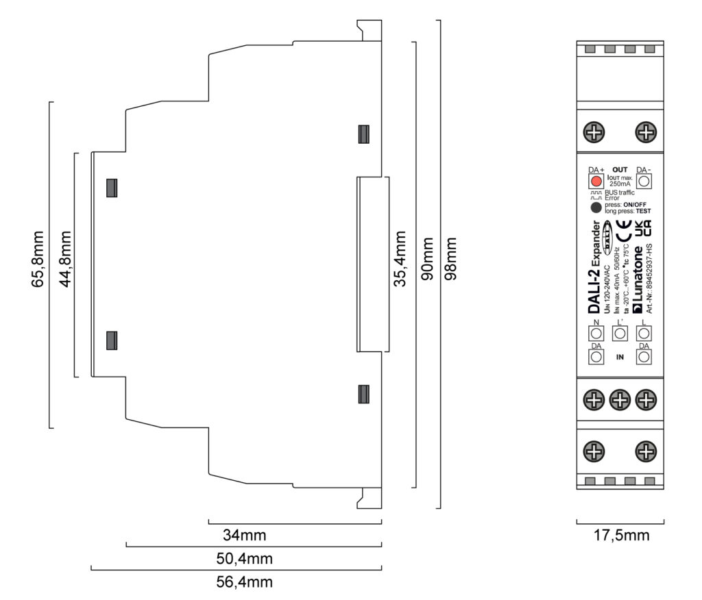 DALI-2 Expander til DIN-skinne | Jumitech